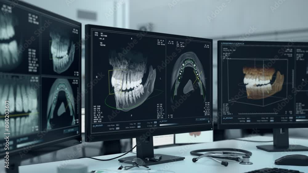 Modern software used for the hospital teeth examination procedure ...