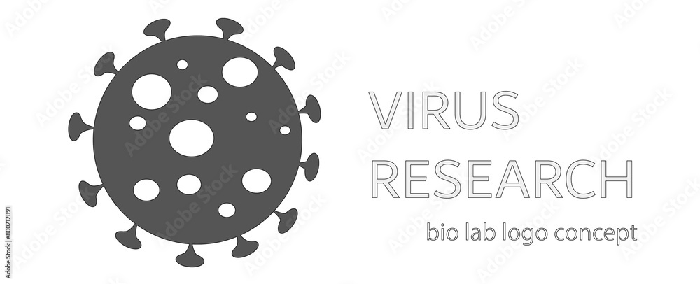 Medical lab logo concept, virus research logotype template, medical ...