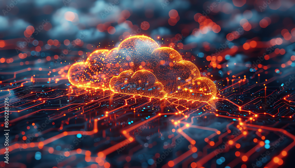 3D illustration of a robust cloud system architecture, highlighting the ...
