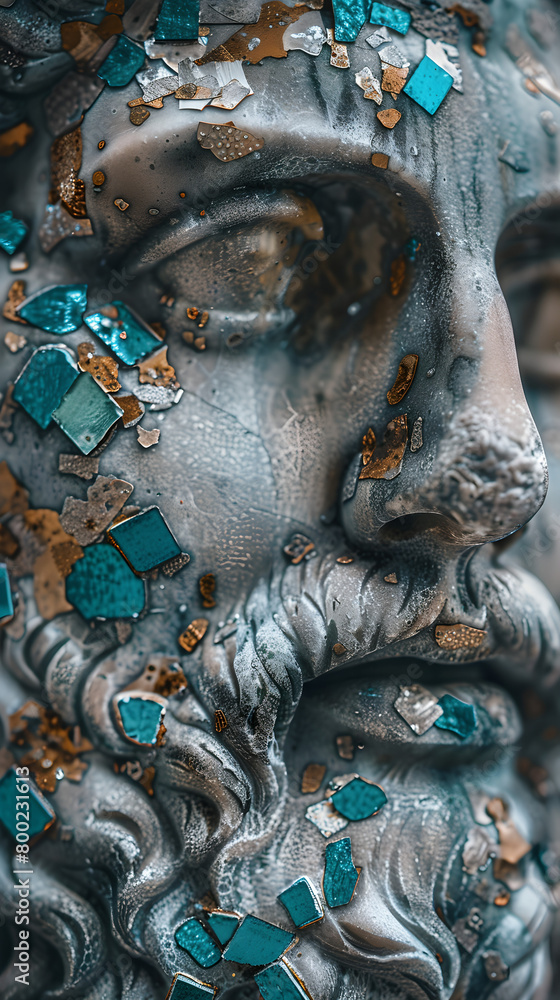 an ancient Greek mythology selfie sculpture male person with beard ...