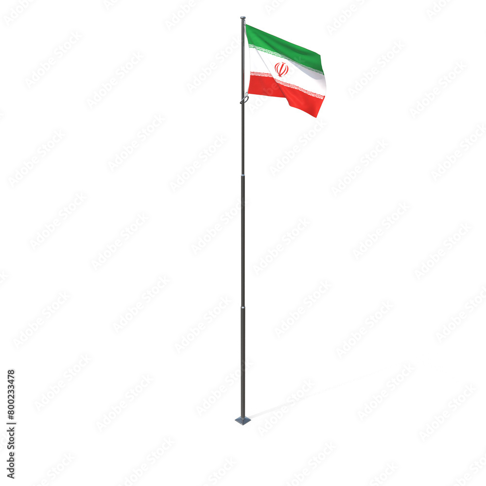 3D realistic Iranian Flag isolated on table flag stand heart to love ...