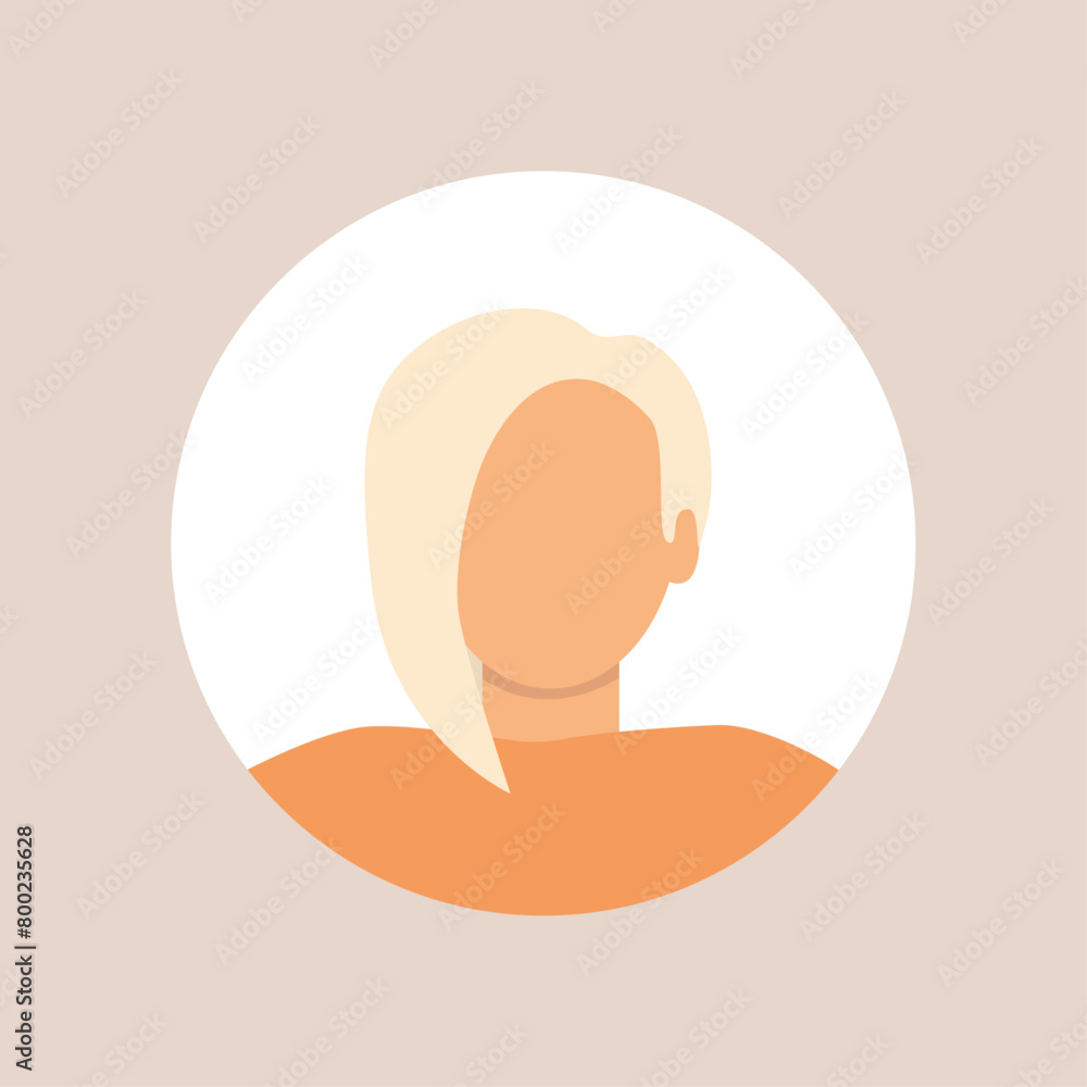 Vector flat illustration. Stylish profile of a woman. Avatar, user ...
