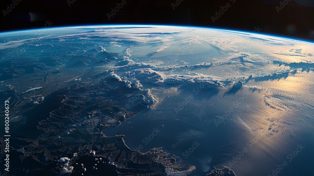 The image captures Earth's horizon from space, showing our planet's ...