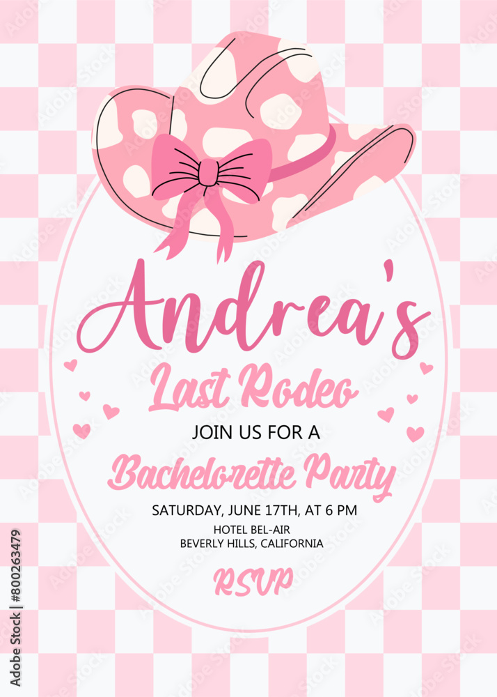 Hen Party invitation card. Last rodeo bachelorette party invitation ...