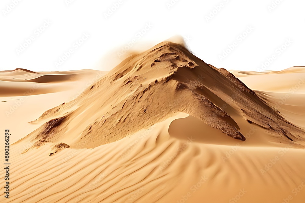 Sandy desert dunes as panorama Dessert Sand Isolated Sweeping Sand ...