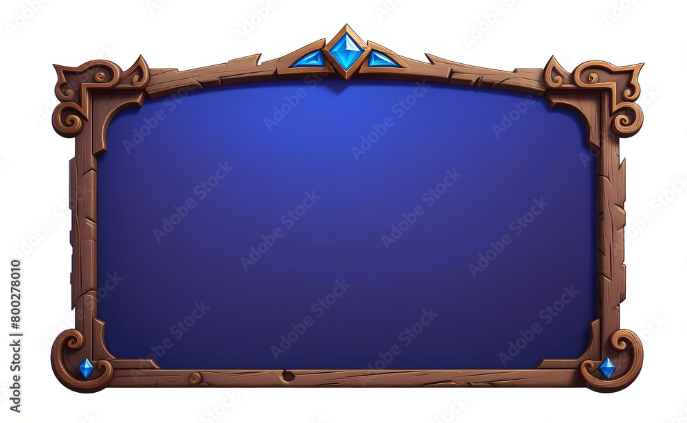 Wooden frame illustration. UI frame. Casual game frame. Wood frame game ...