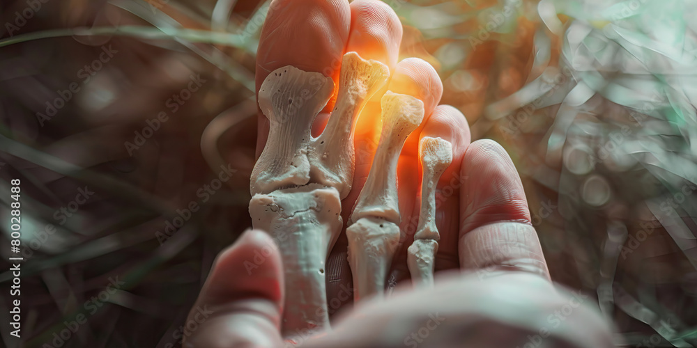 Phalangeal Fracture: The Toe Pain and Discoloration - A person holding ...