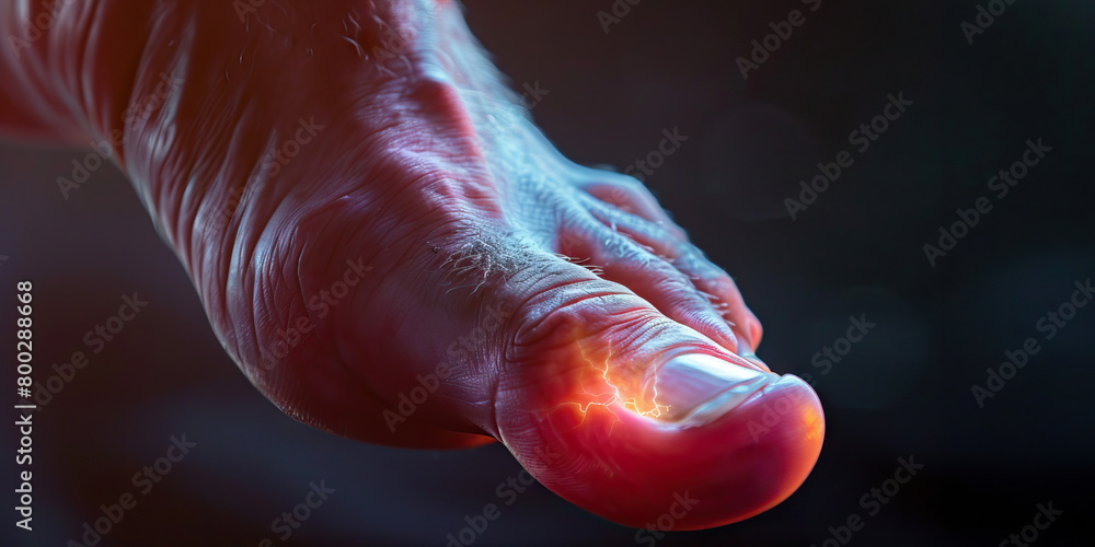 Phalangeal Fracture: The Toe Pain and Discoloration - A person holding ...