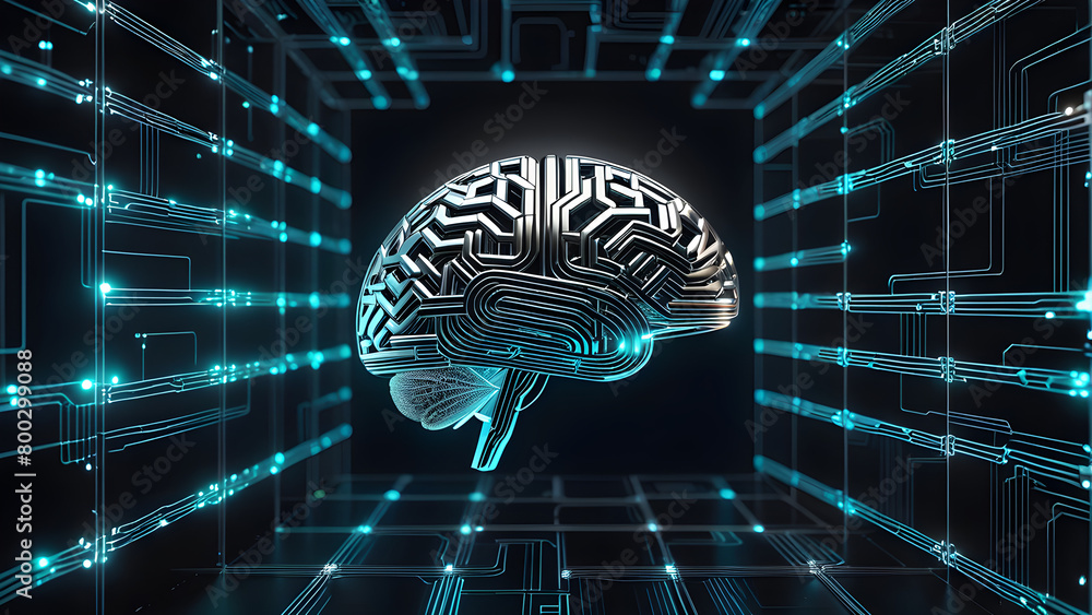 Machine learning concept background, futuristic concept wallpaper ...