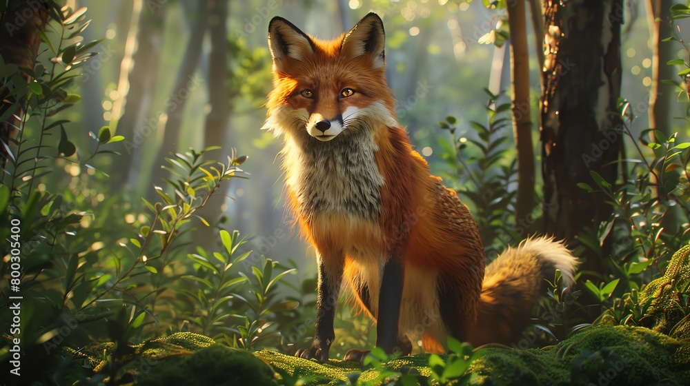 Craft a striking image of a majestic red fox Stock Illustration | Adobe ...