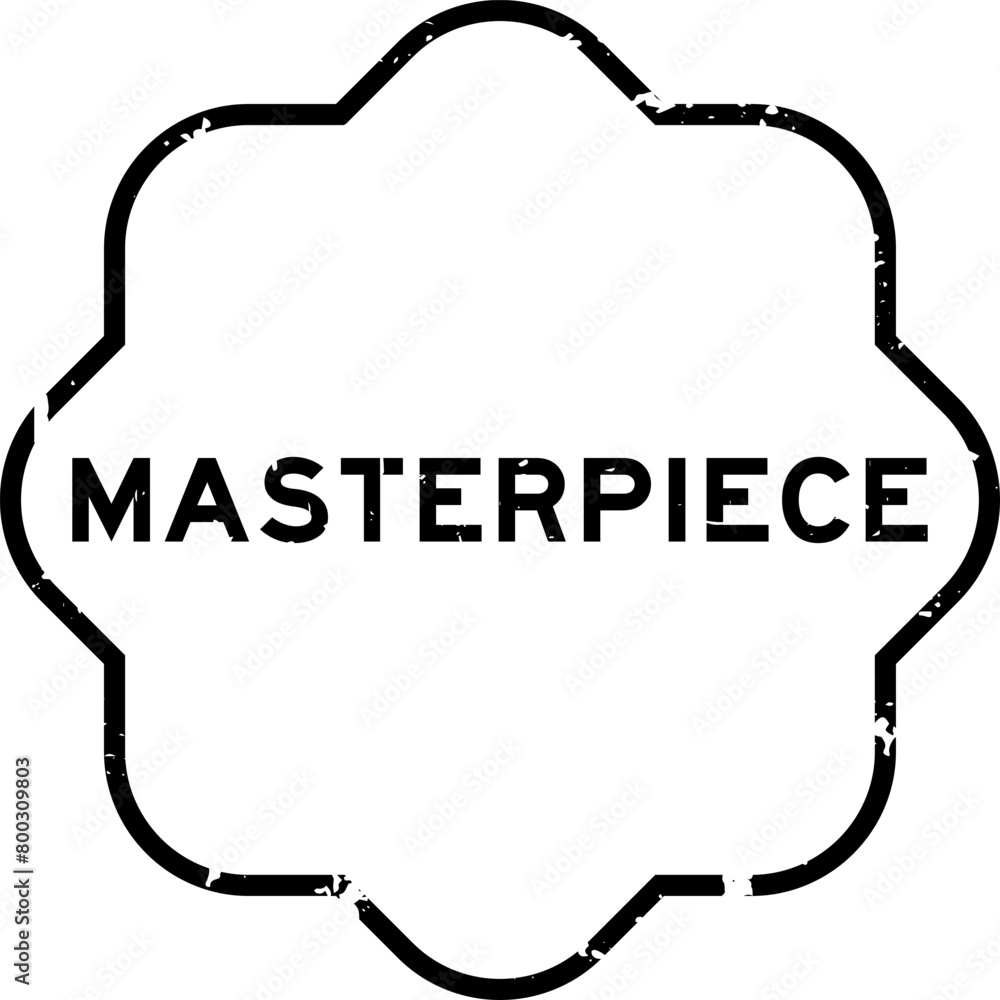 Grunge black masterpiece word rubber seal stamp on white background ...