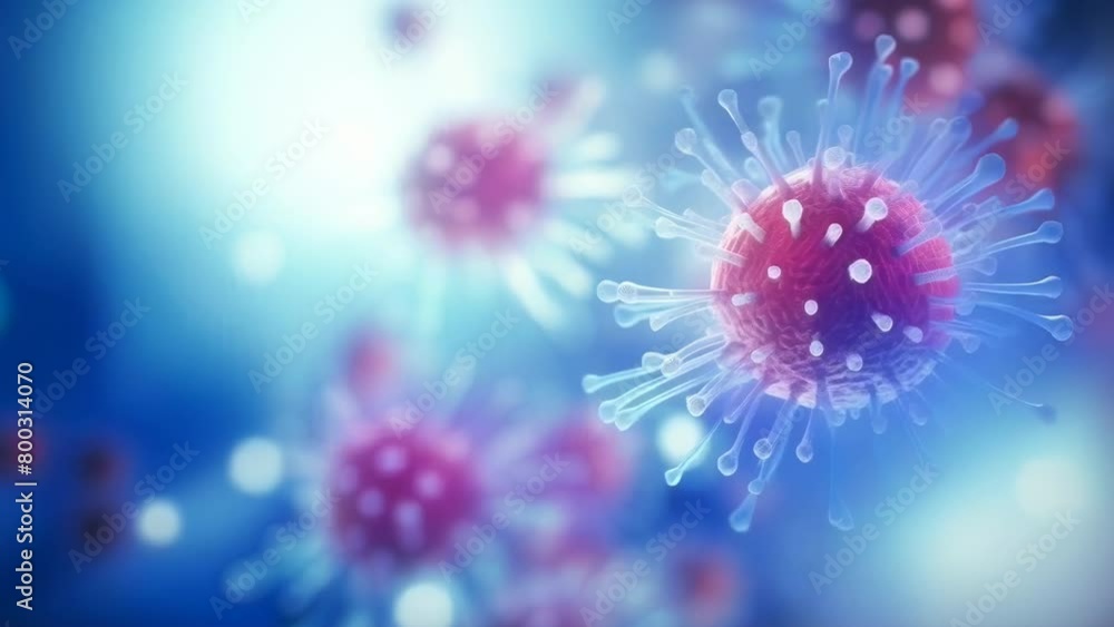 Virus moving close-up. Microbiology and virology concept. High quality ...