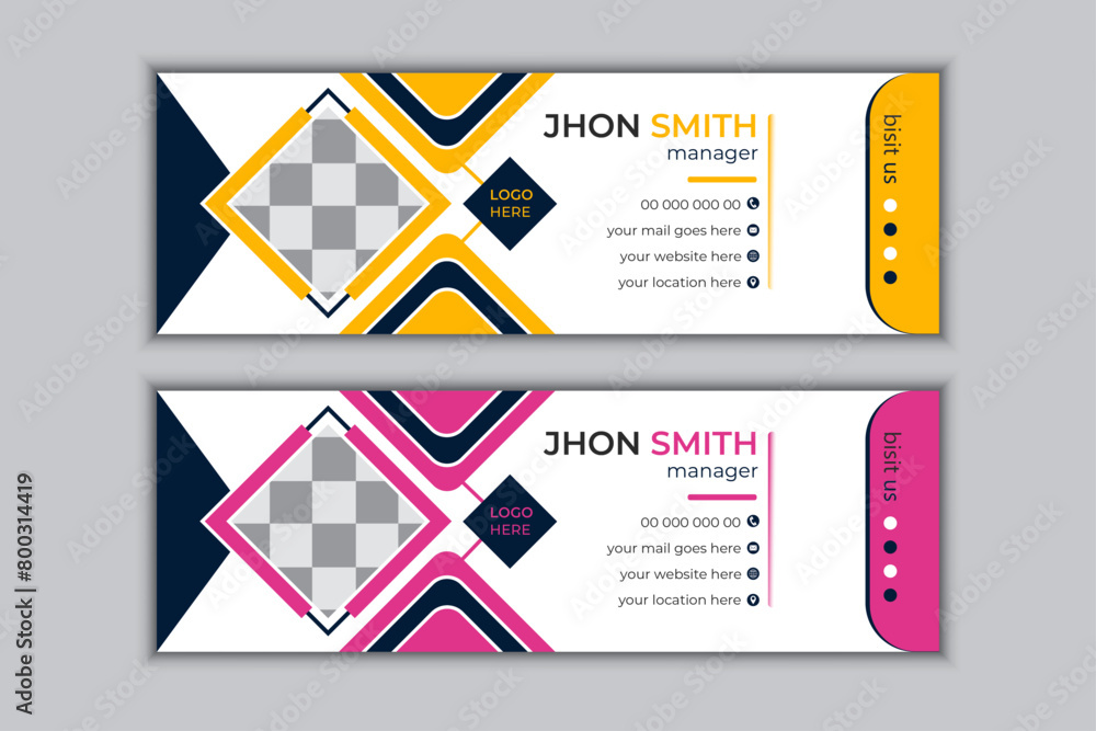 Email signature template design or personal social media cover template ...