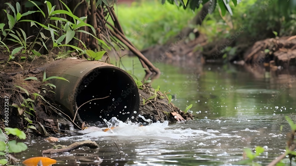 Directly releasing waste into water from a pipe causes environmental ...