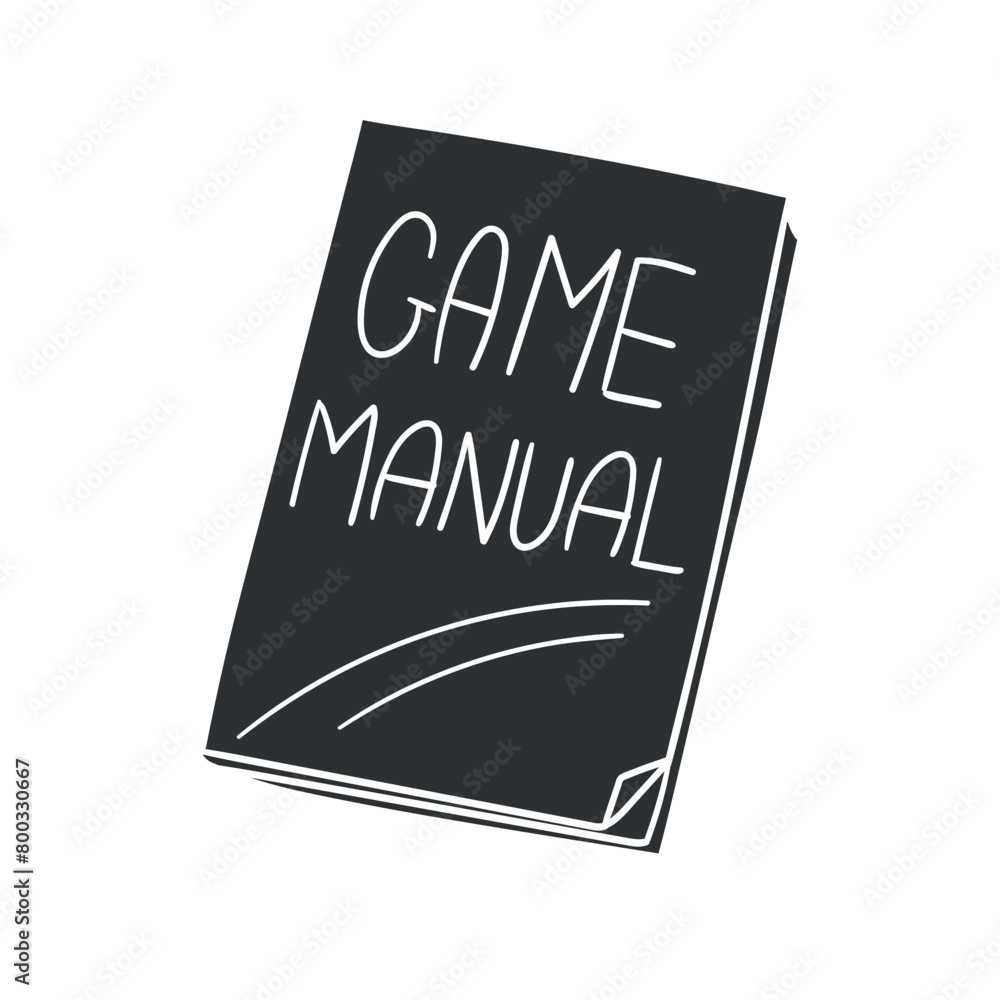 Game Manual Icon Silhouette Illustration. Board Games Vector Graphic ...