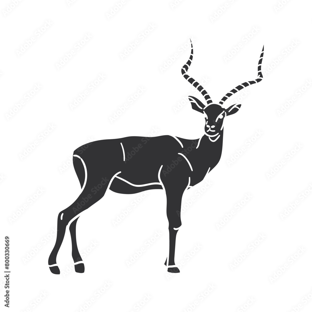 Gazelle Icon Silhouette Illustration. Safari Animal Vector Graphic ...