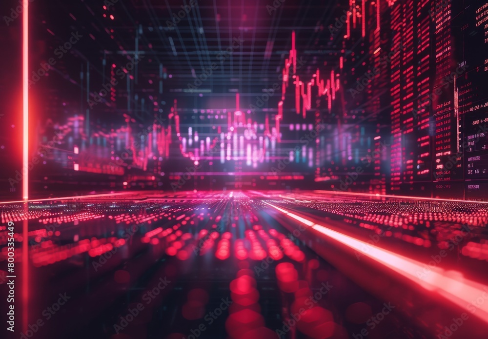Generative AI crafts Forex chart on digital screen with statistics and ...