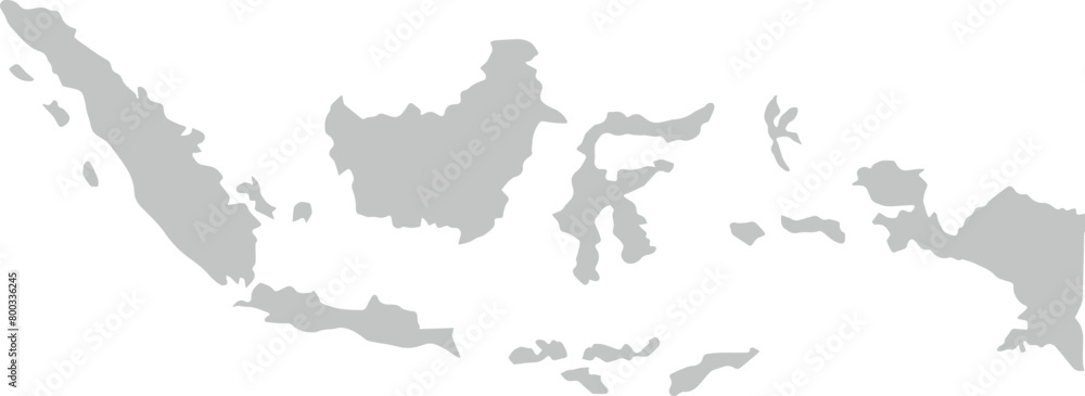 Indonesia map silhouette in grey scale vector illustration Stock Vector ...