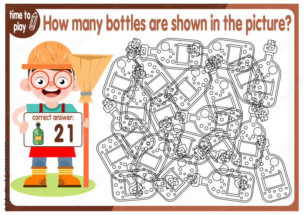 Count how many bottles are hidden in the picture. How many objects are ...