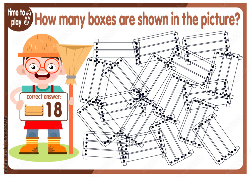 Count how many boxes are hidden in the picture. How many objects are ...