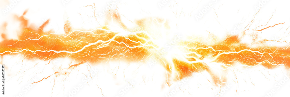 Fiery lightning on a transparent background. Abstract illustration of ...