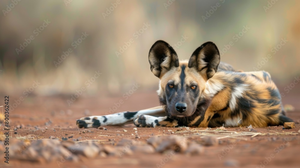 Captivating African wild dog seen in its natural habitat appears ...
