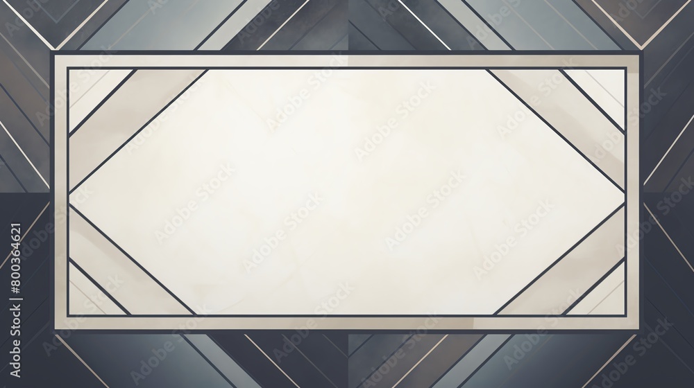 Art deco style. A glowing rectangular frame with beveled edges. The ...