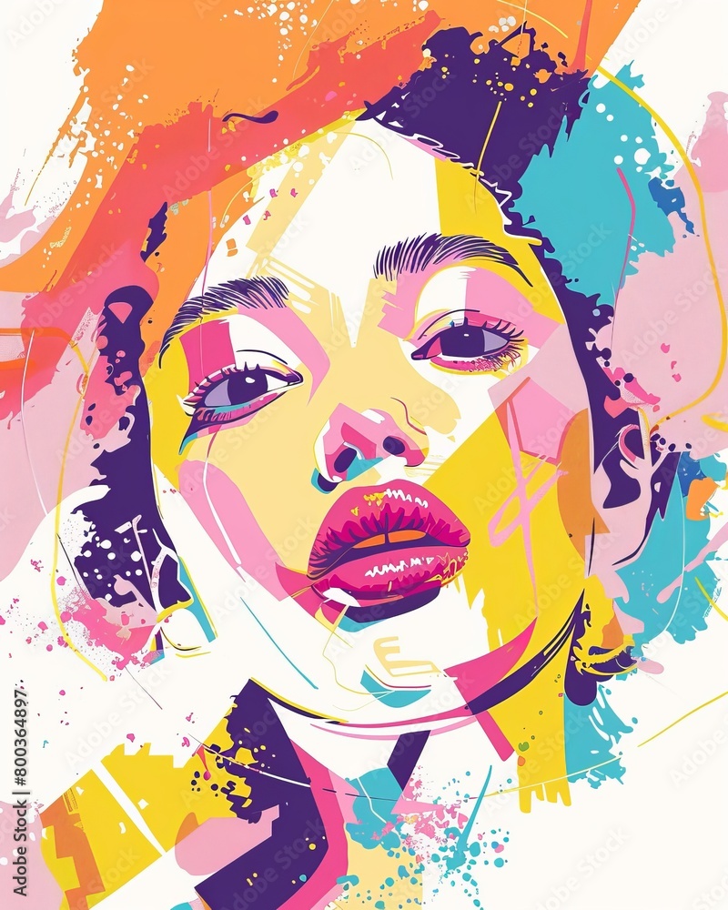 modern culture popart hign contrast freshness colour portrait human ...