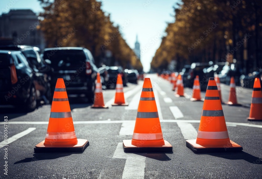 'cones traffic cone warning safety road rendered three-dimensional ...
