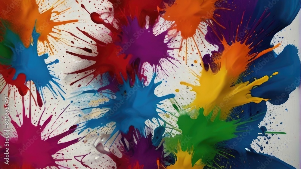 Rainbow color paint splash background. Exploding liquid paint copyspace ...