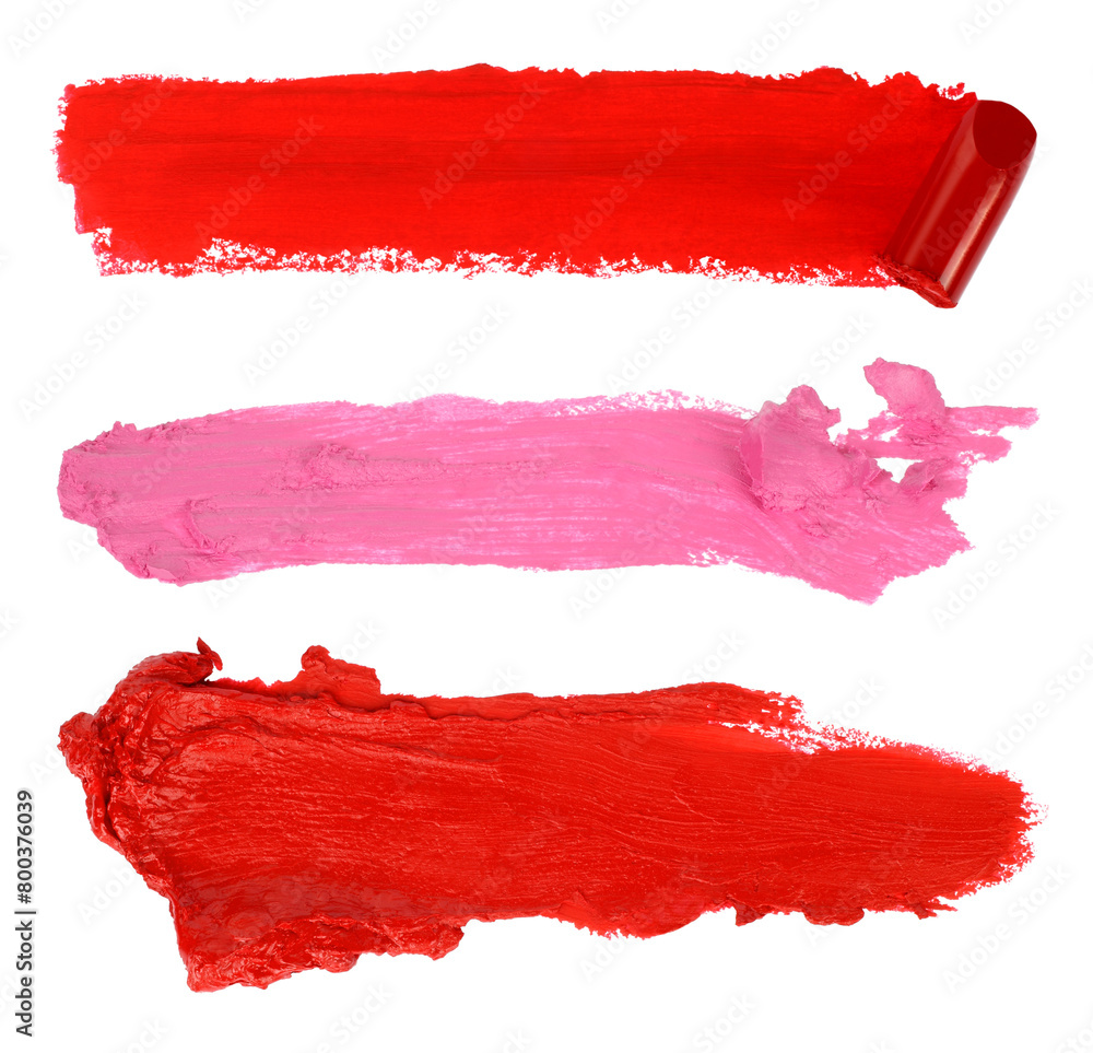 Set of Lipstick Smears smudge, isolated on transparent background, as ...
