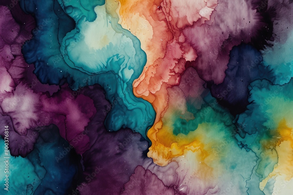 Rainbow color paint splash background. Exploding liquid paint copyspace ...