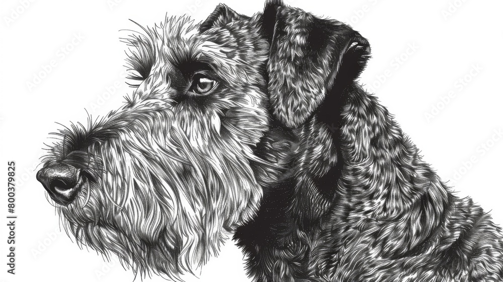 Detailed pen and ink drawing showcases the textured fur and expressive ...