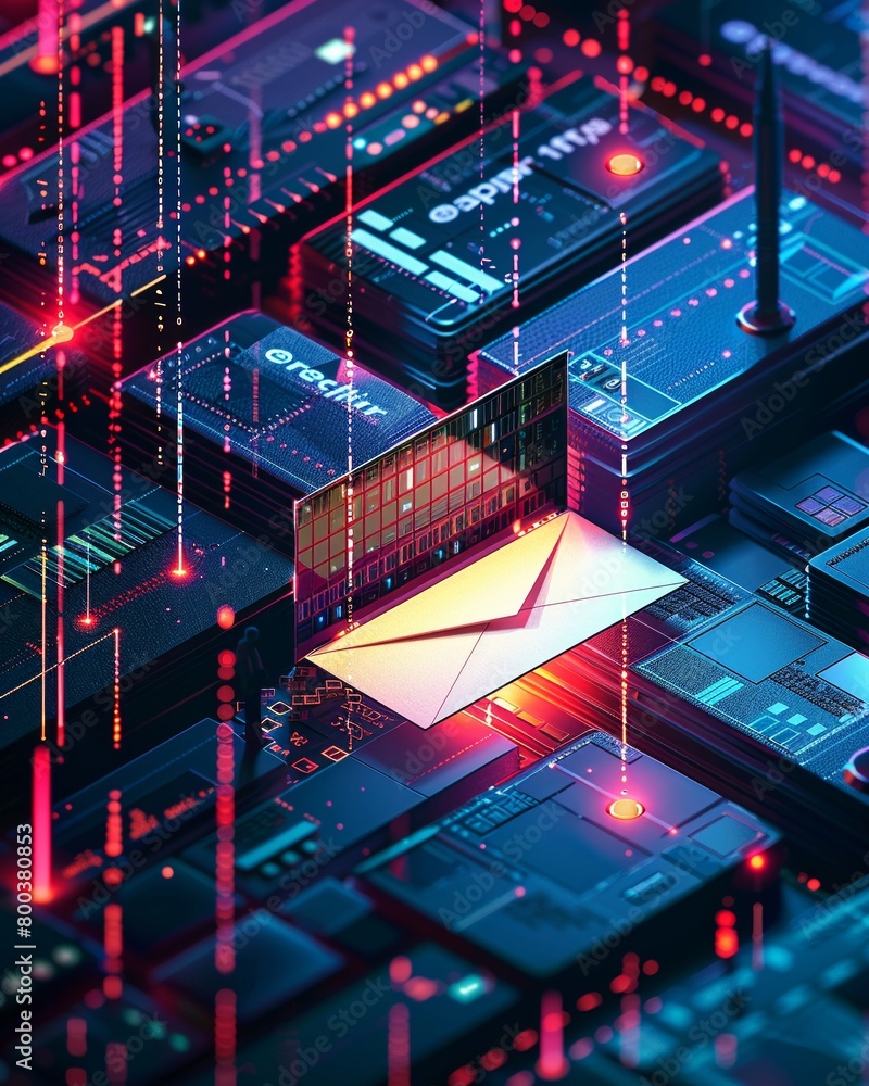 Illustration of an email encrypting process, highlighting the ...