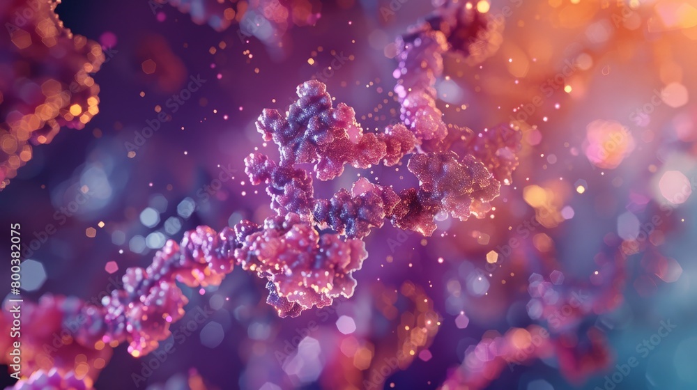 A Microscopic View Of A Protein Molecule With Its Intricate Folds And Substructures Showcasing