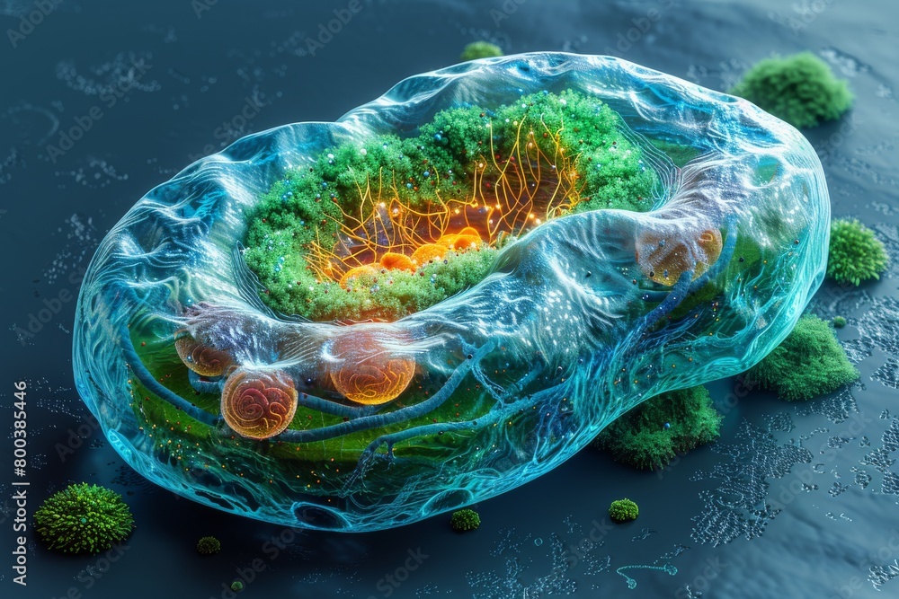 Cross-sectional illustration of a plant cell,The structural walls are ...