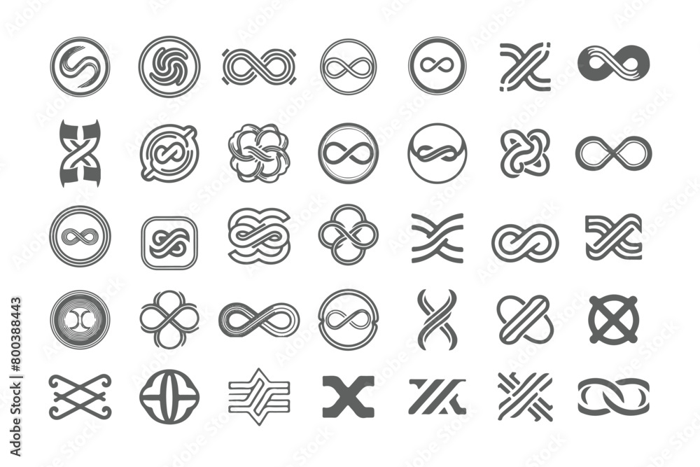 Vetor de Unique and professional Set of infinity symbols set. Infinity ...
