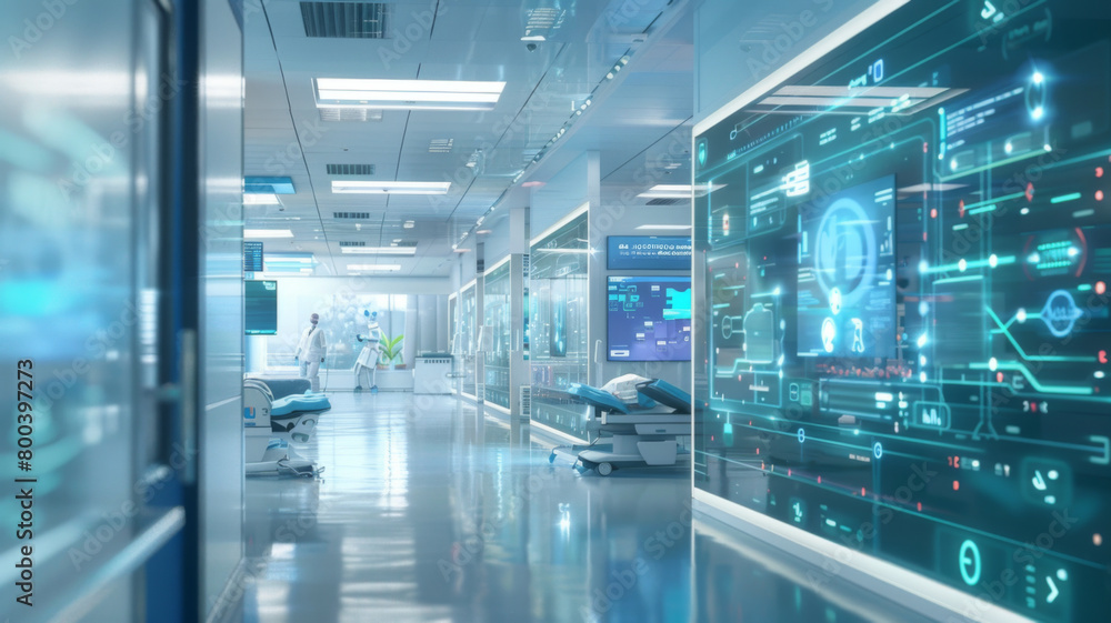 Medical technology hospital setting showcasing use computer ...