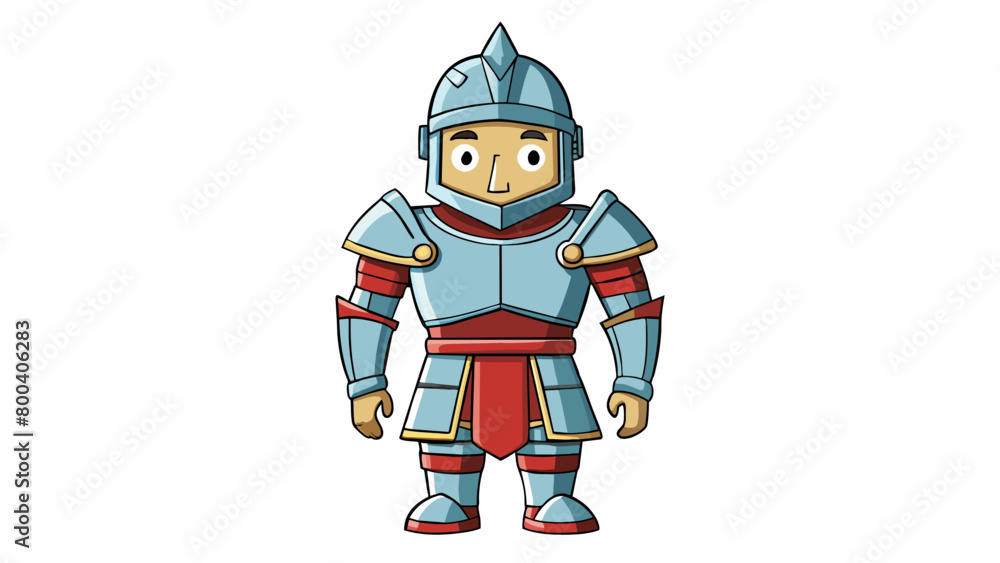 A suit of armor worn by a medieval knight made of metal plates and ...