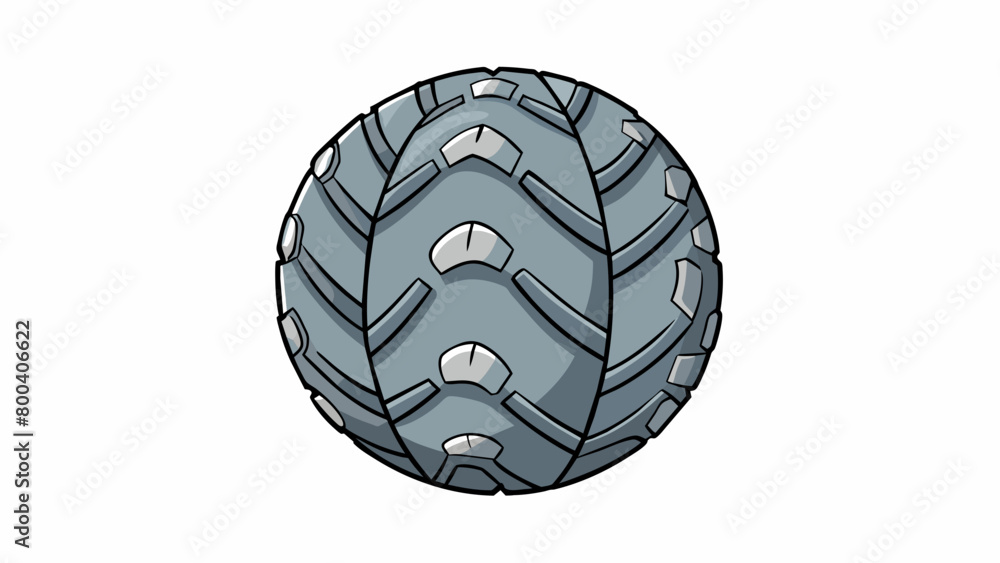 A uniquelydesigned ball with jagged grooves etched into the surface ...