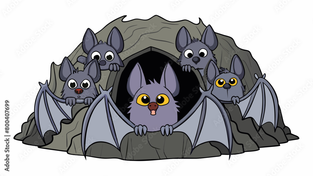Nestled inside a dark damp cave was a colony of bats hanging peacefully ...