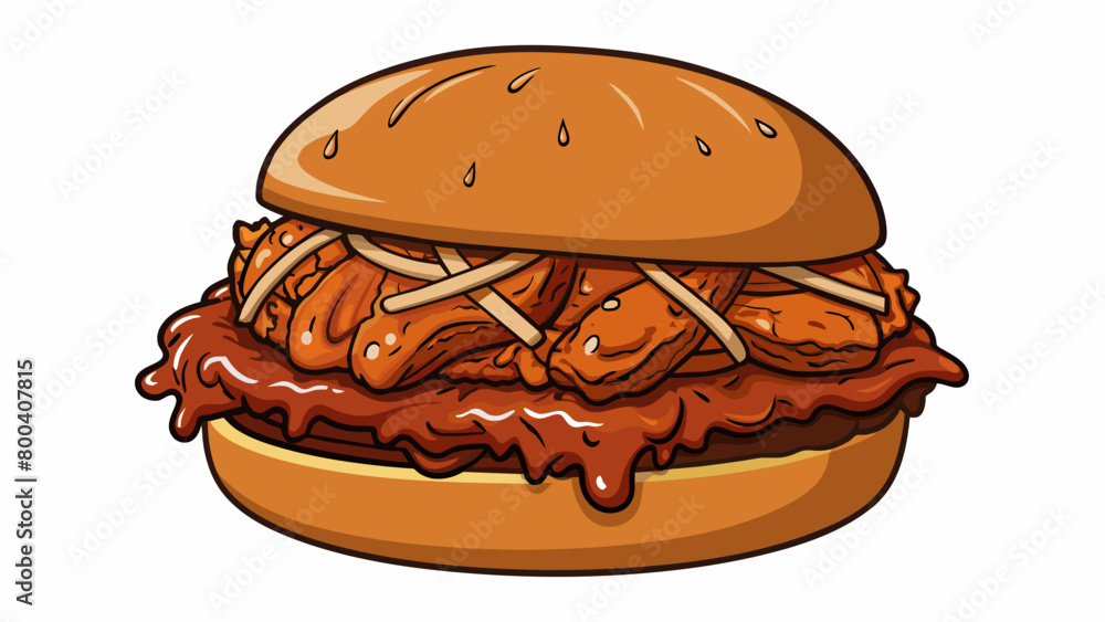 Pulled Pork Sandwich Slowcooked shredded pork piled high on a soft bun ...