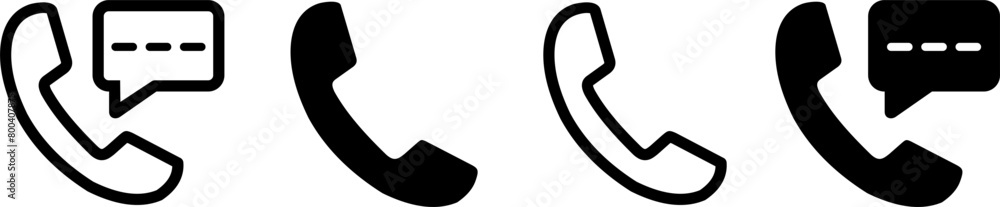 Phone icon set, Telephone call sign, Contact us, Vector illustration ...