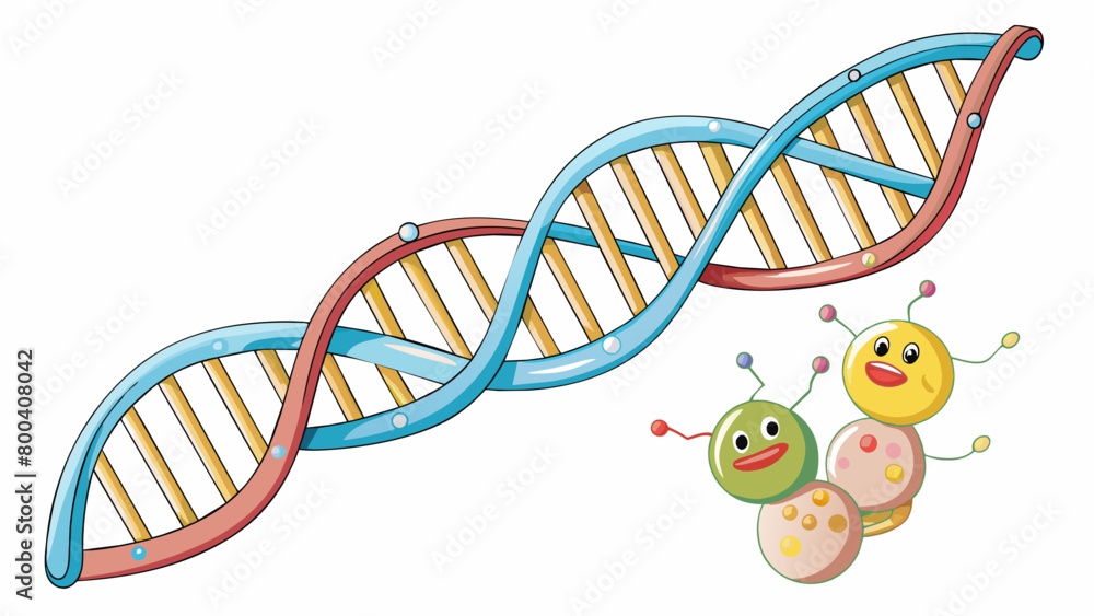 The DNA helix resembles a delicate twisted ladder made of long strands ...