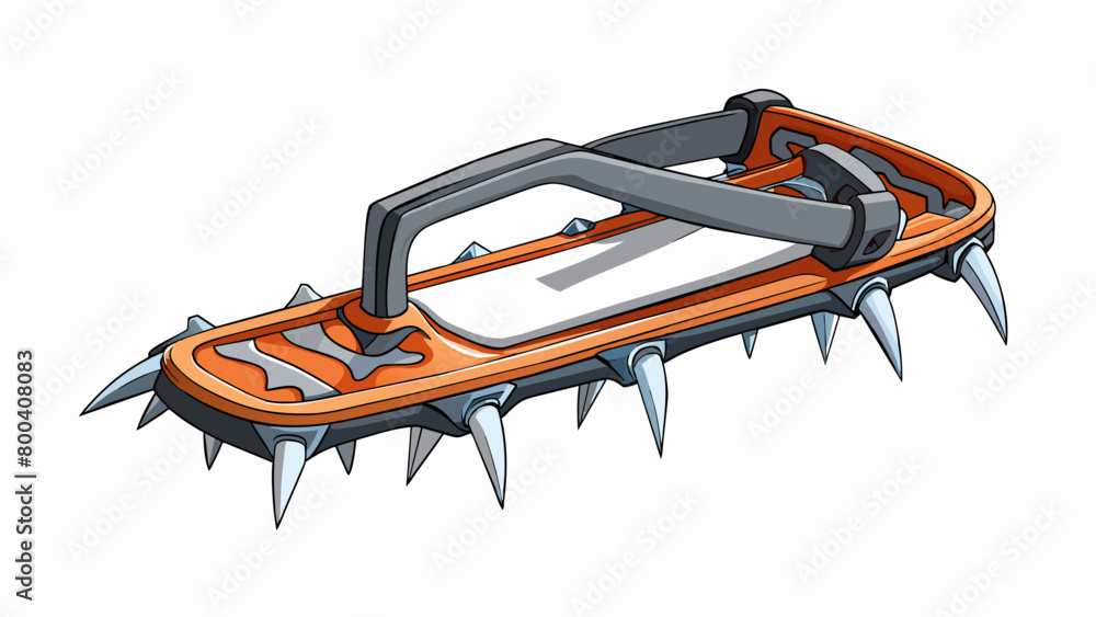 The first crampon is made of sy aluminum and features sharp curved ...