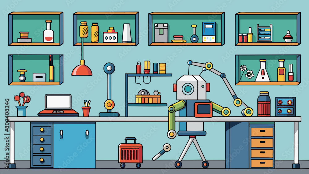 The Robotics laboratory is a highly advanced and organized space with ...