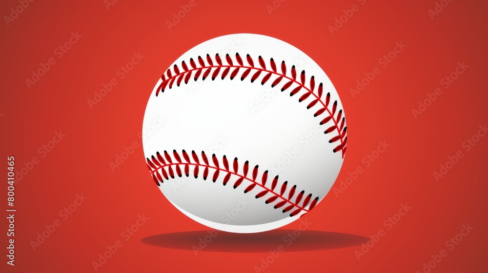Bold and graphic baseball illustration with clean lines on a saturated ...