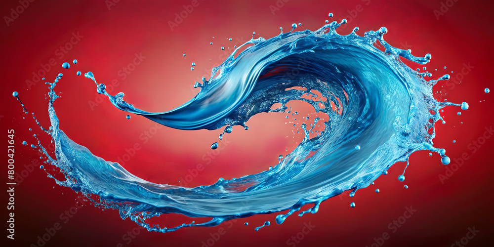 Dynamic splash of water is captured in high detail,forming a wave-like ...