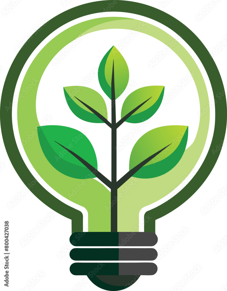 Renewable Energy Resources Logo with a Dynamic Plant Powered Light Bulb ...