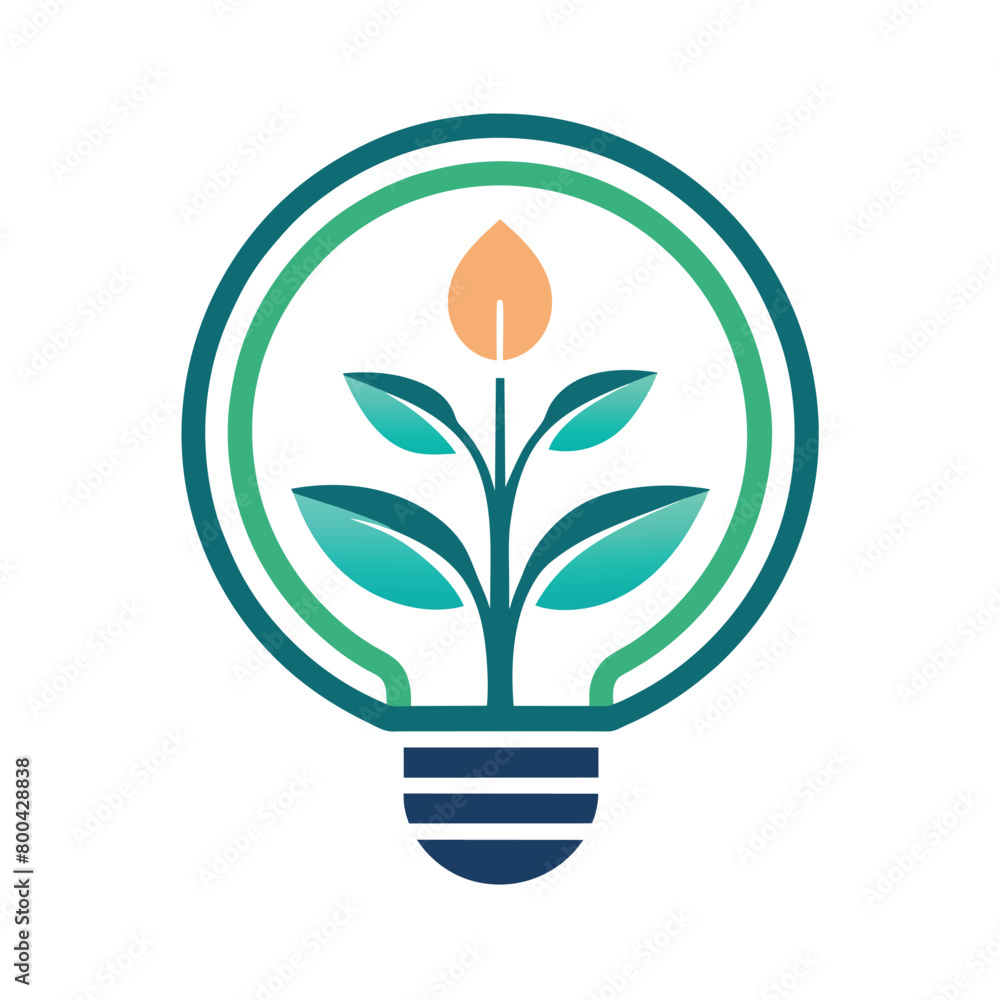 Renewable Energy Resources Logo with a Dynamic Plant Powered Light Bulb ...
